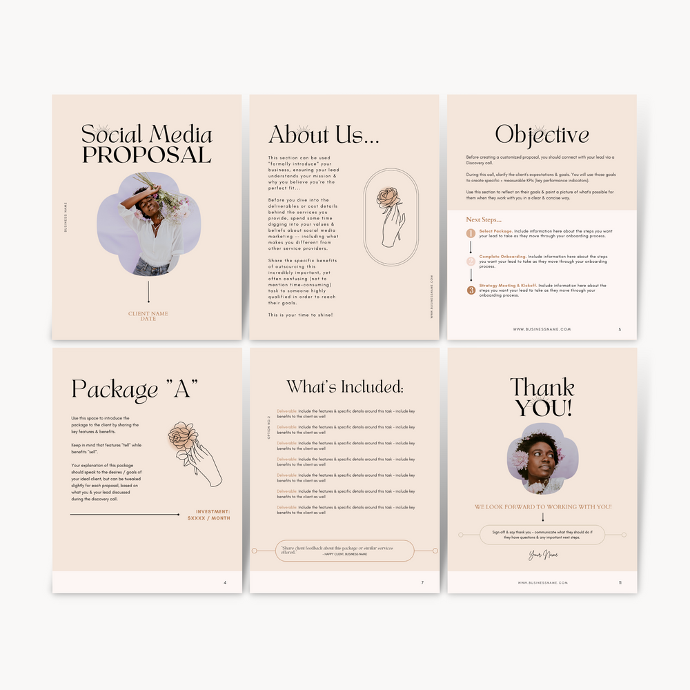 Social Media Proposal Template for Social Media Managers